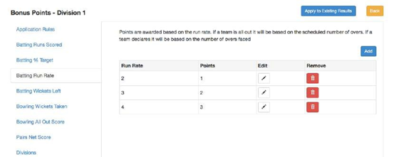 Bonus Points Set Up – Play-Cricket