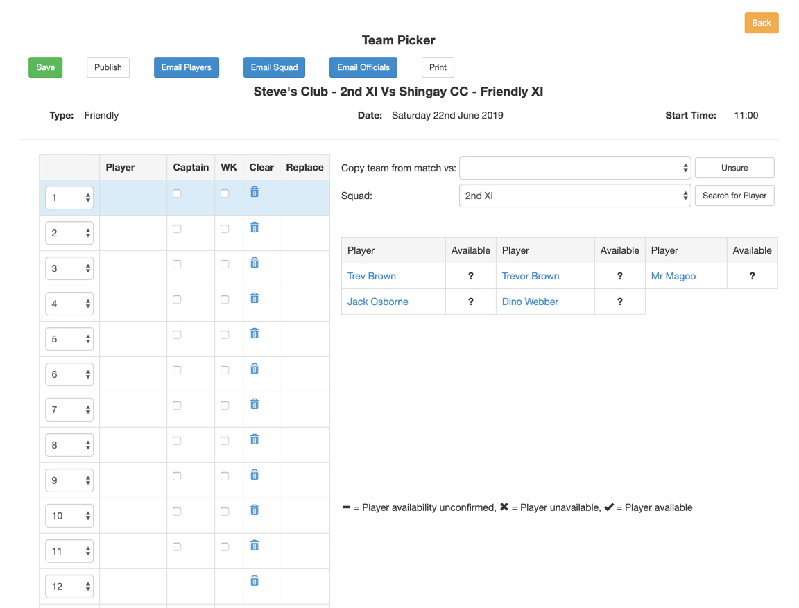 Fixtures Administration – Play-Cricket