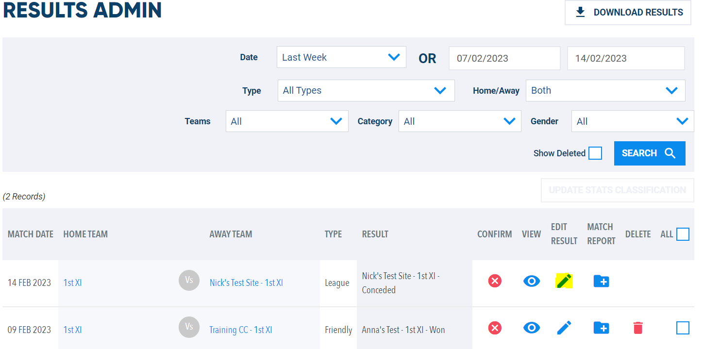 Add Results And Scorecards – Play-Cricket
